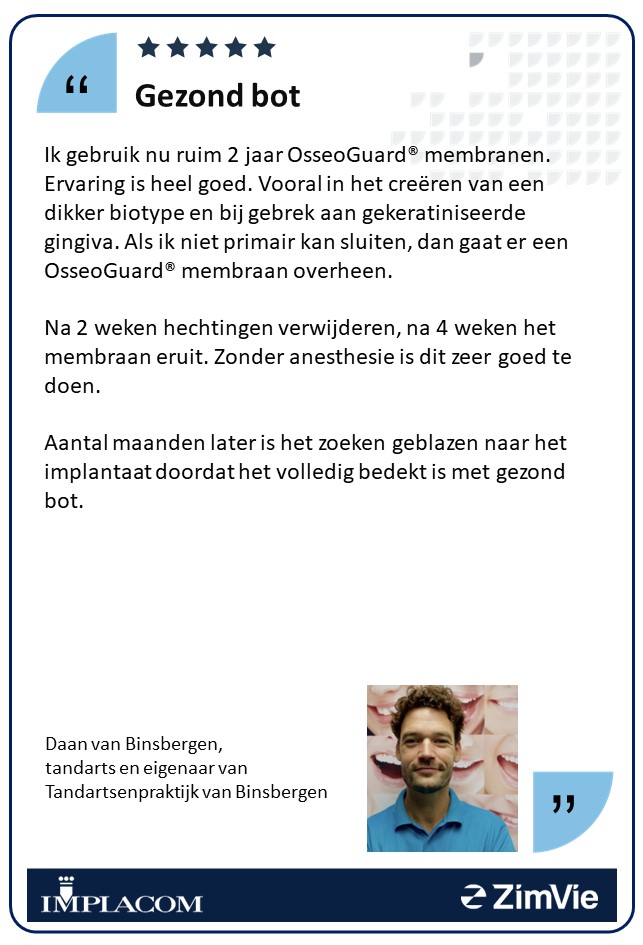 OsseoGuard® PTFE membranen - Implacom BV